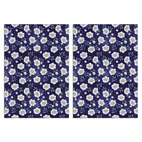 2 Pcs Pioneer Flower Floral Print Pattern Kitchen Towels, Funny ...