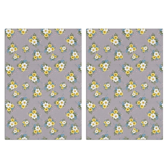 2 Pcs Pioneer Flower Floral Print Pattern Kitchen Towels, Funny ...