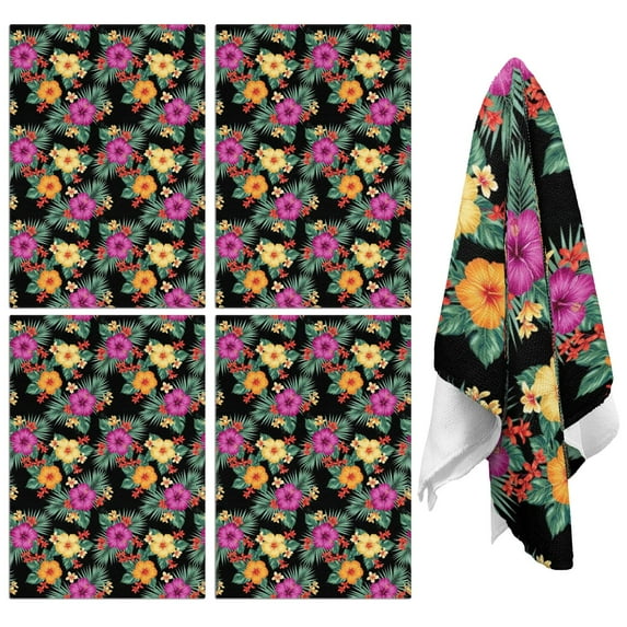 4 Pcs Pioneer Flower Floral Print Pattern Kitchen Towels, Funny ...