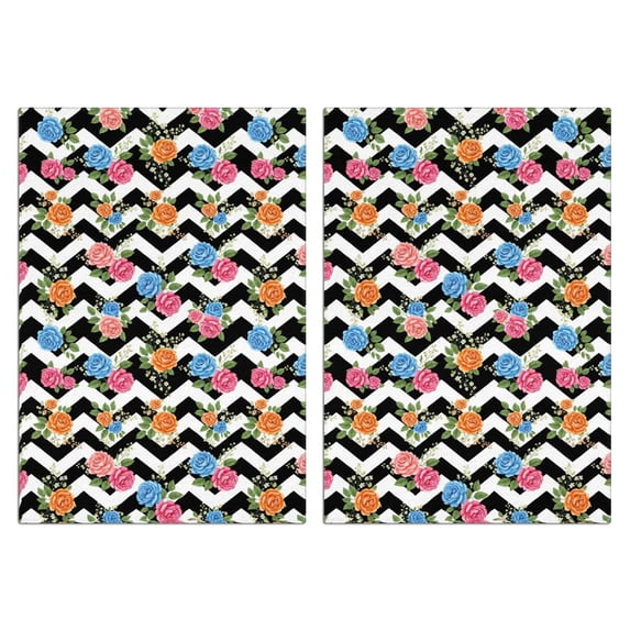 2 Pcs Pioneer Flower Floral Print Pattern Kitchen Towels, Funny ...