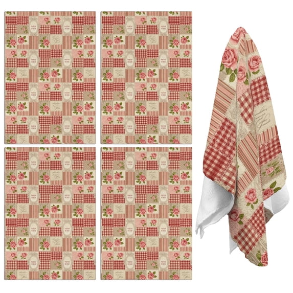 2 Pcs Pioneer Flower Floral Print Pattern Kitchen Towels, Funny ...