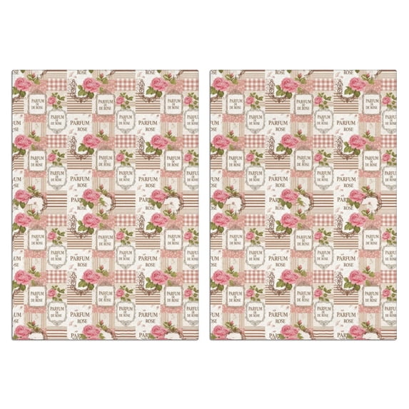 2 Pcs Pioneer Flower Floral Print Pattern Kitchen Towels, Funny ...