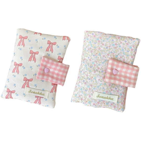 2 Pcs Planner Cover, Cute Twill Bowknot Cotton Polyester Book Sleeves ...