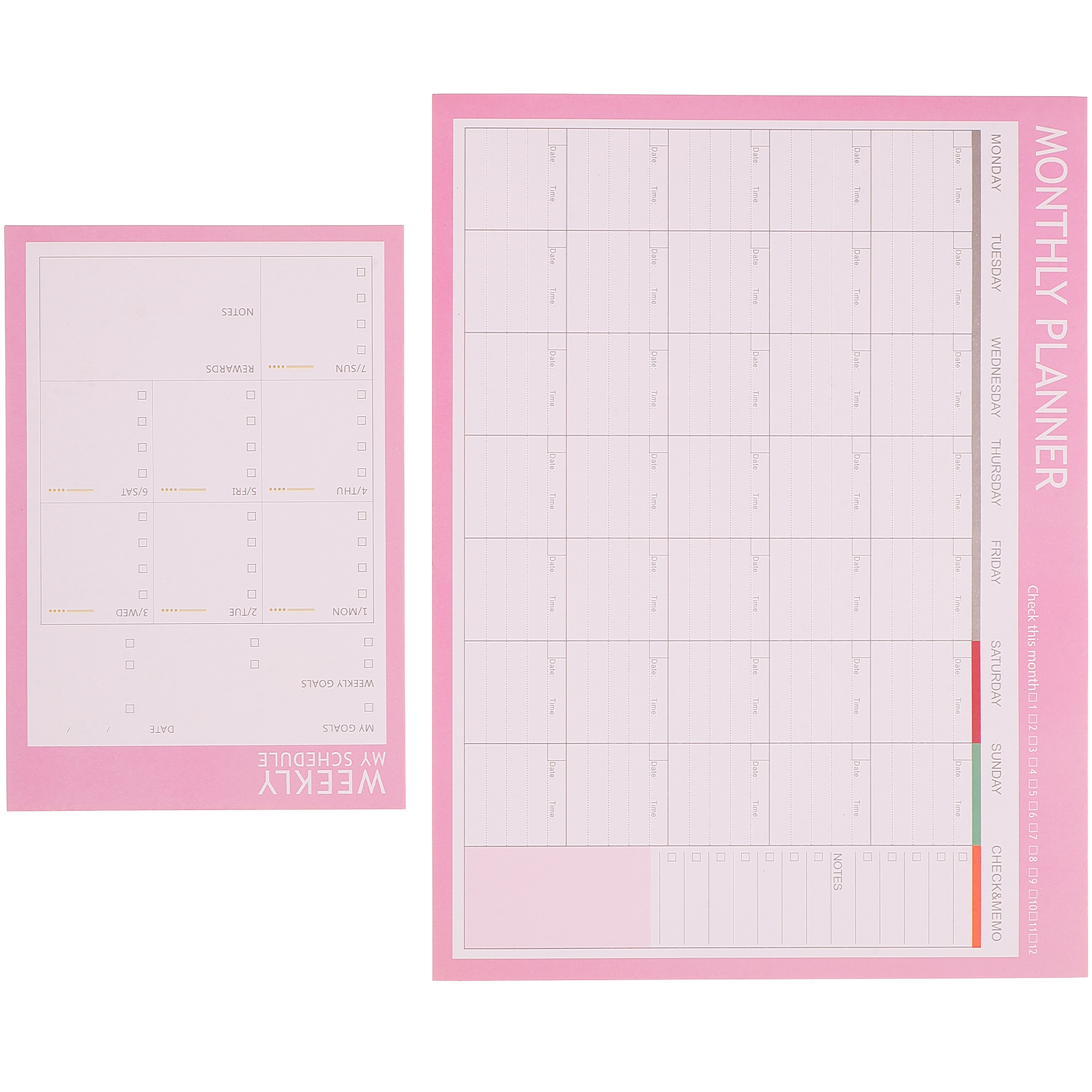 2 Pcs Planning Book Note Pads Weekly Schedule Notepad Daily Work ...