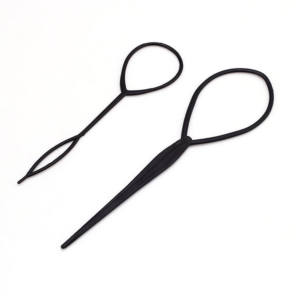 2 Pcs Plastic Crochet Braids Pull Hair Needle Ponytail Pigtails Updo ...