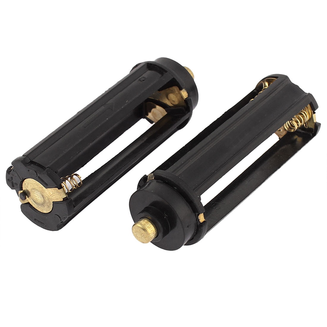 2 Pcs Plastic Cylinder Shaped 3 x 1.5V AAA Battery Clip Holder Box Case ...