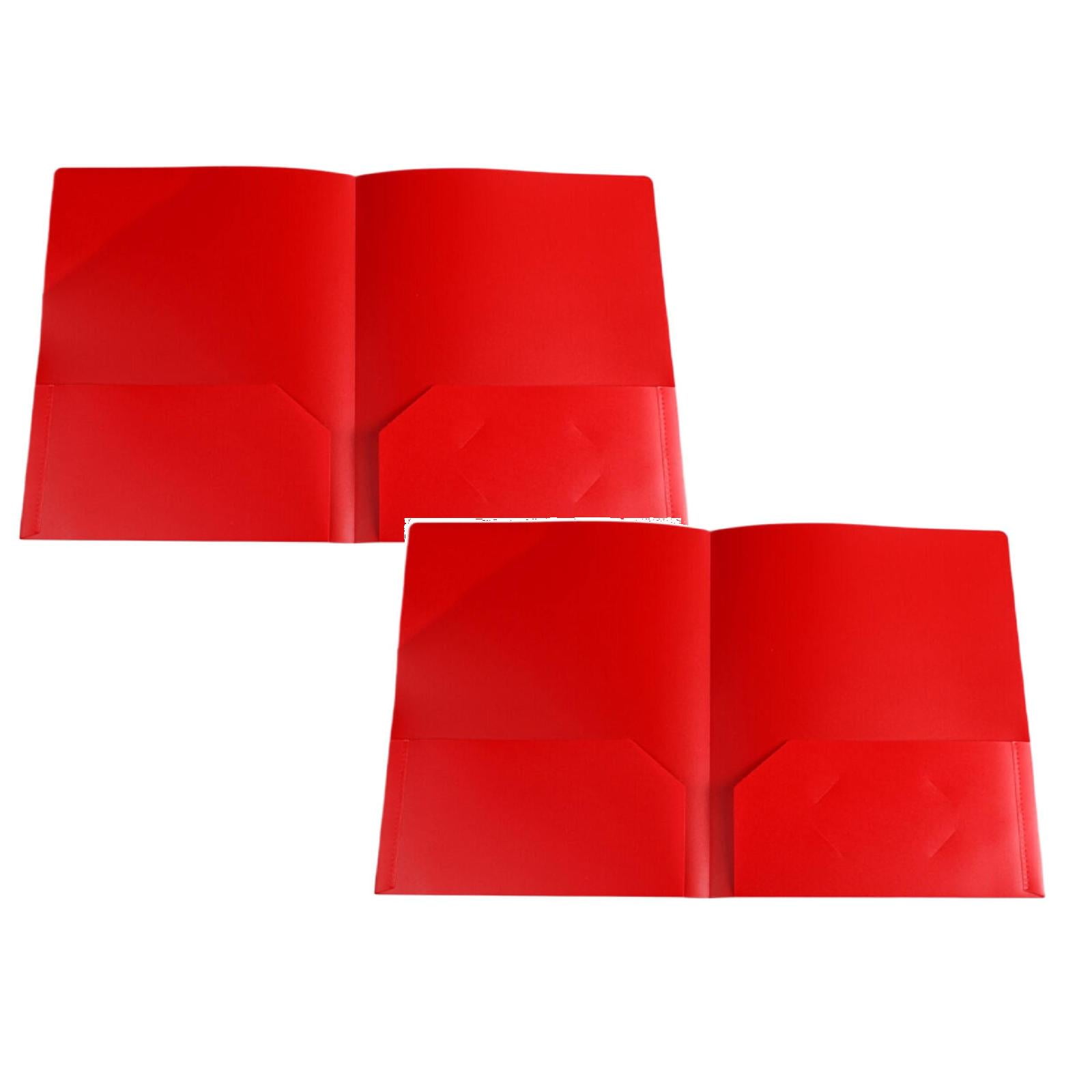 2 Pcs Plastic Folders with Pockets Durable Heavy Duty File Folders ...