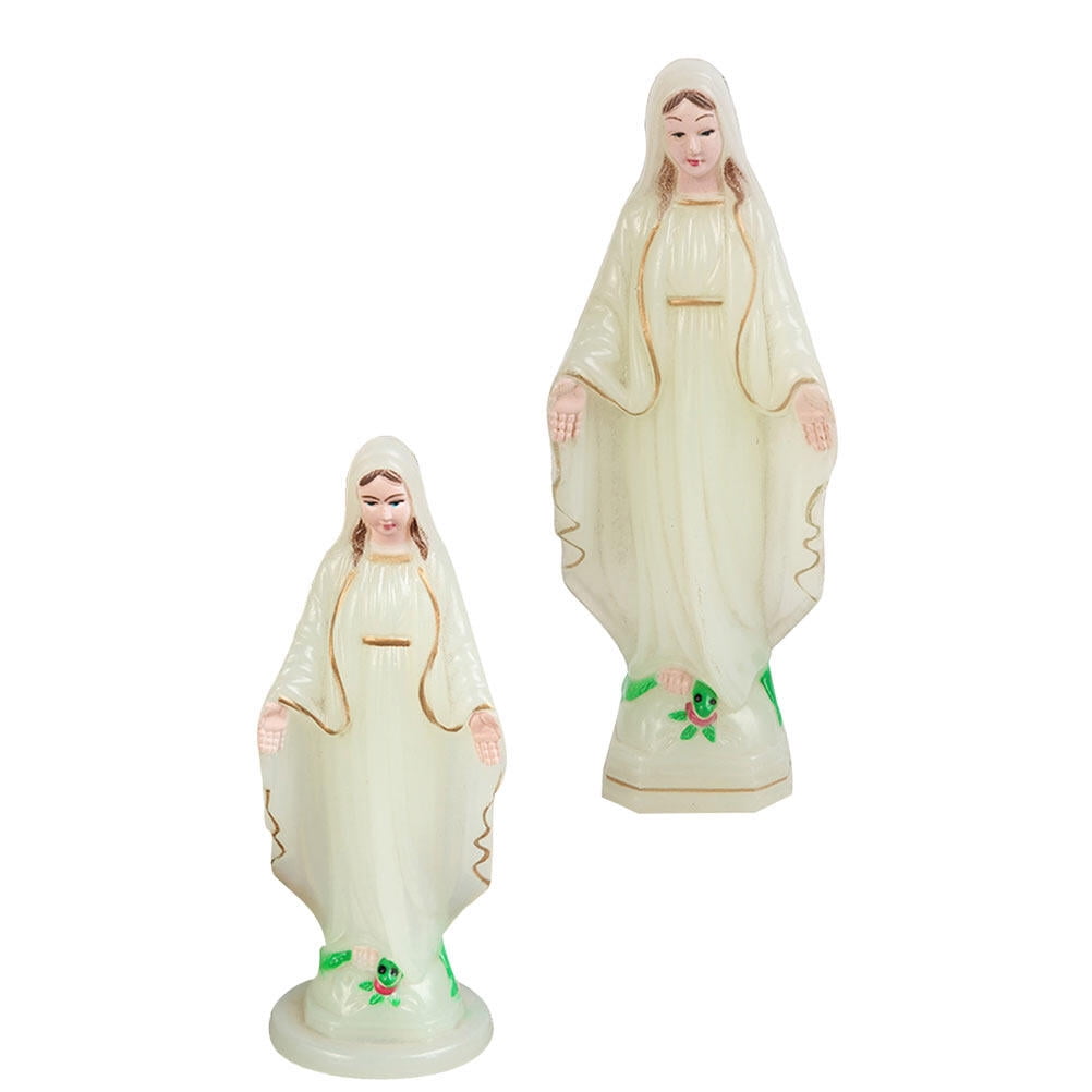 2 Pcs Plastic Glow Religious Statues of Mary Figurine Virgin - Walmart.com