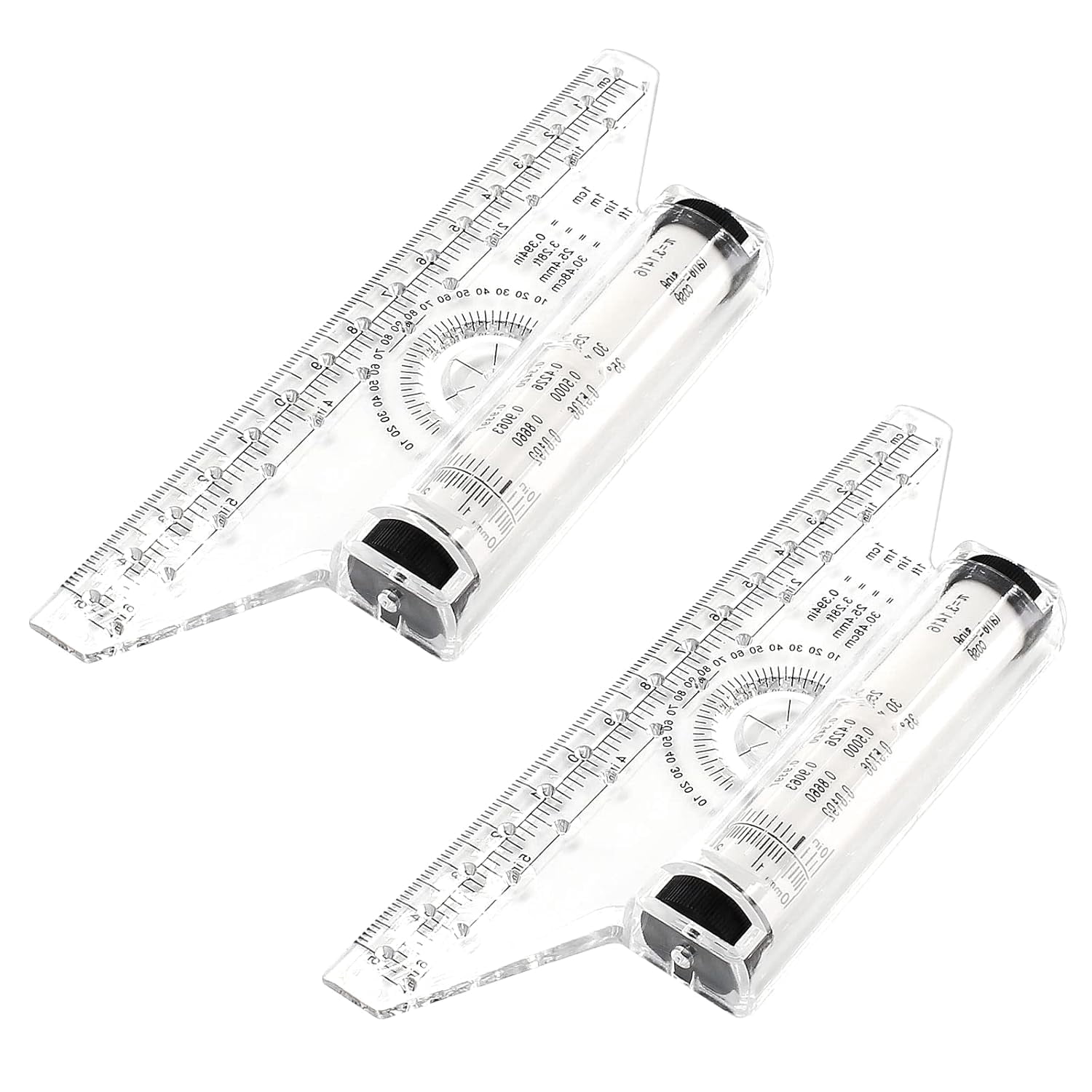 2 Pcs Plastic Measuring Rolling Ruler, 6 Inch Drawing Roller Ruler ...