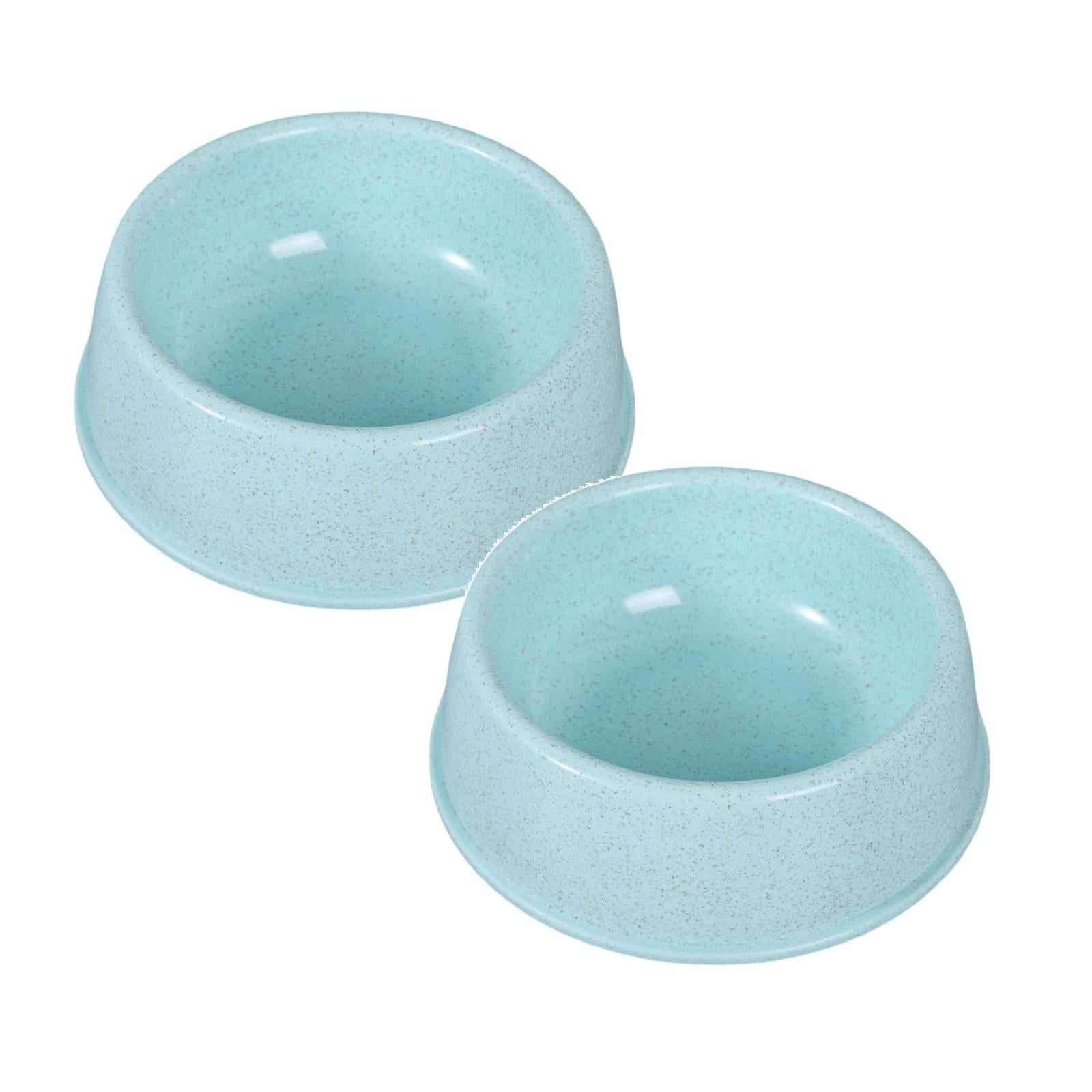 2 Pcs Plastic Pet Bowls, Sturdy Dog Food Holder, Round Non-Slip Pet ...