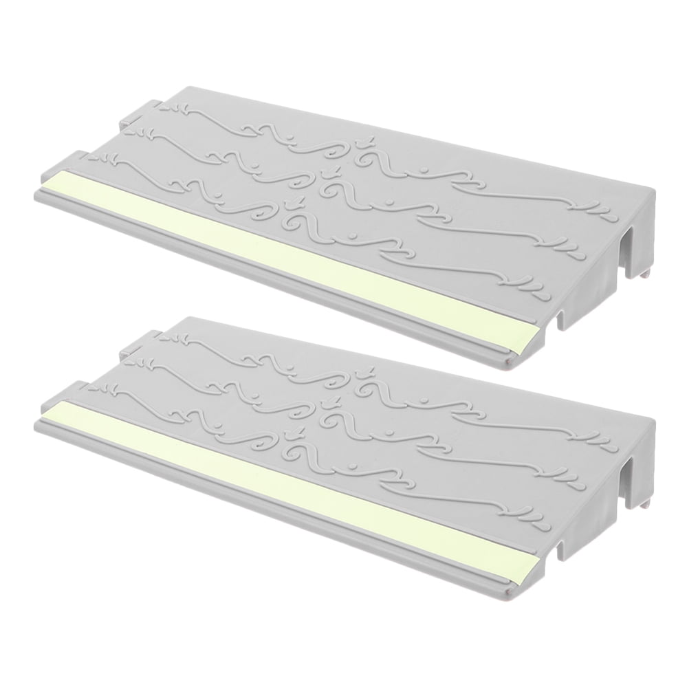 2 Pcs Plastic Ramp Robot Threshold Mini Curtain Rod Magnetic Adjustable ...