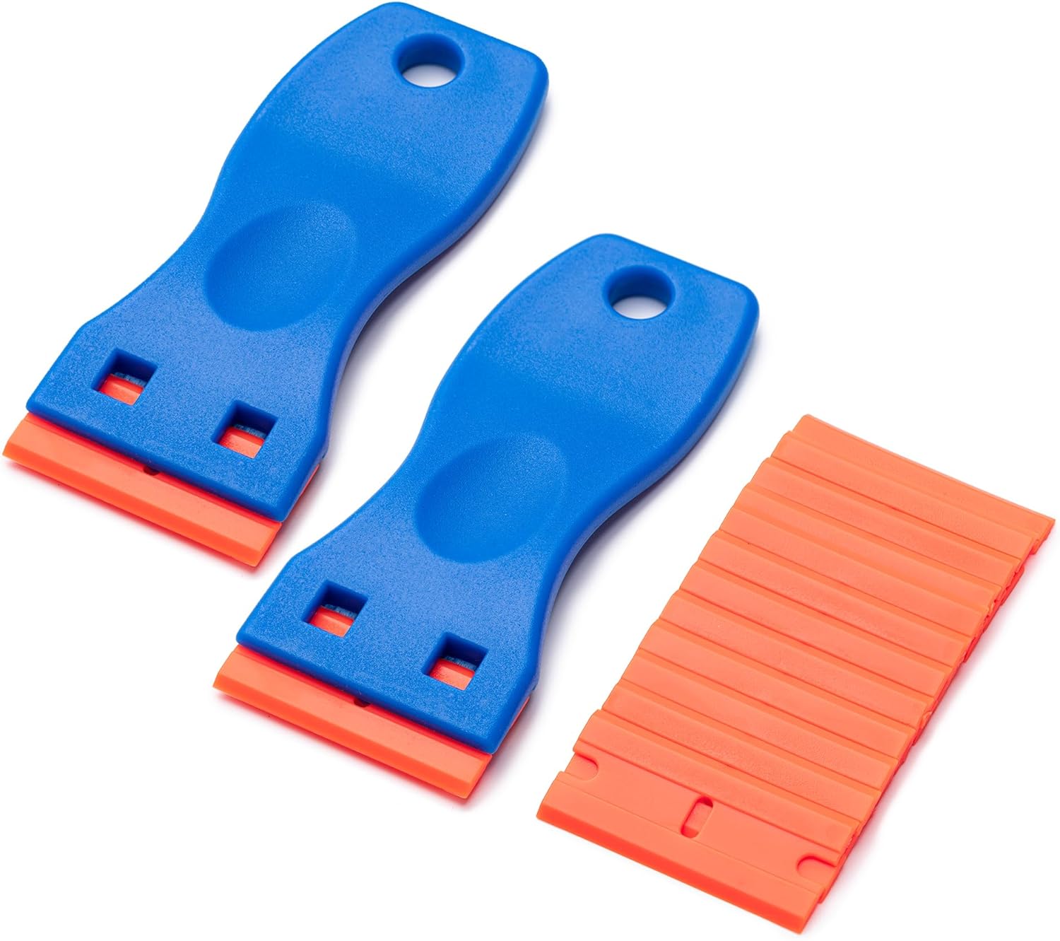 2 Pcs Plastic Razor Blade Scraper and 100 Pcs Blades, Remove Label ...