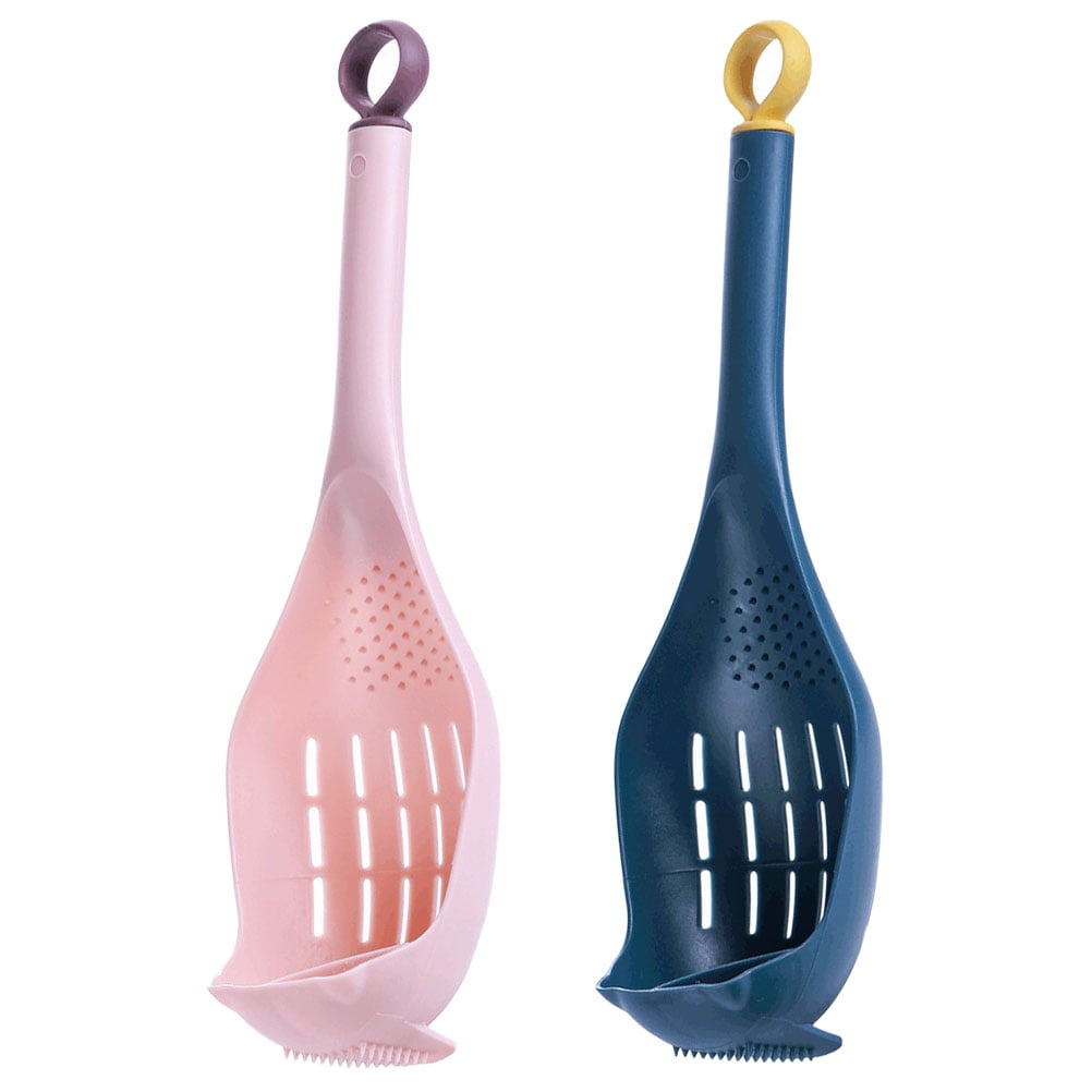 2 Pcs Plastic Slotted Pasta Spoon Strainer Scoop Colander Skimmer With ...