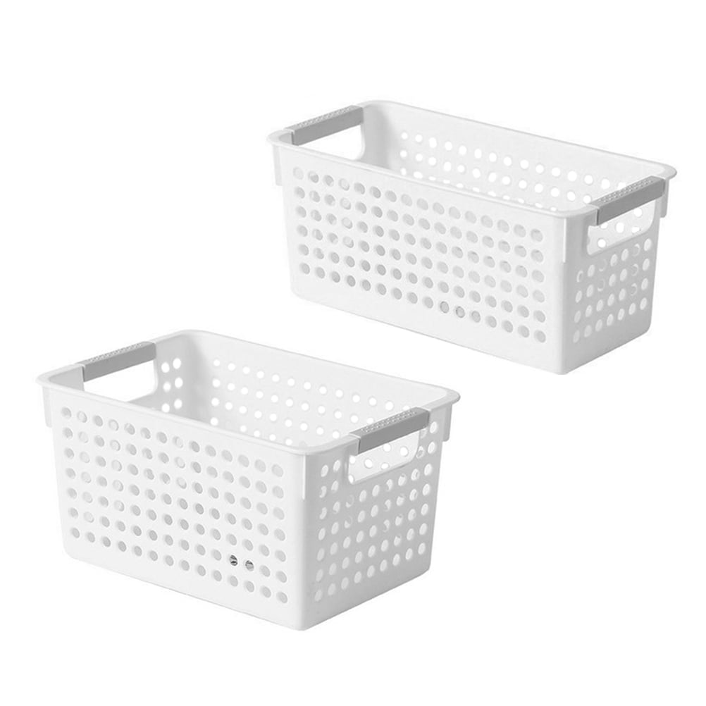 jojofuny Sundries Basket White Plastic 2Pack 13.4x6.7x2.4in - Walmart.com