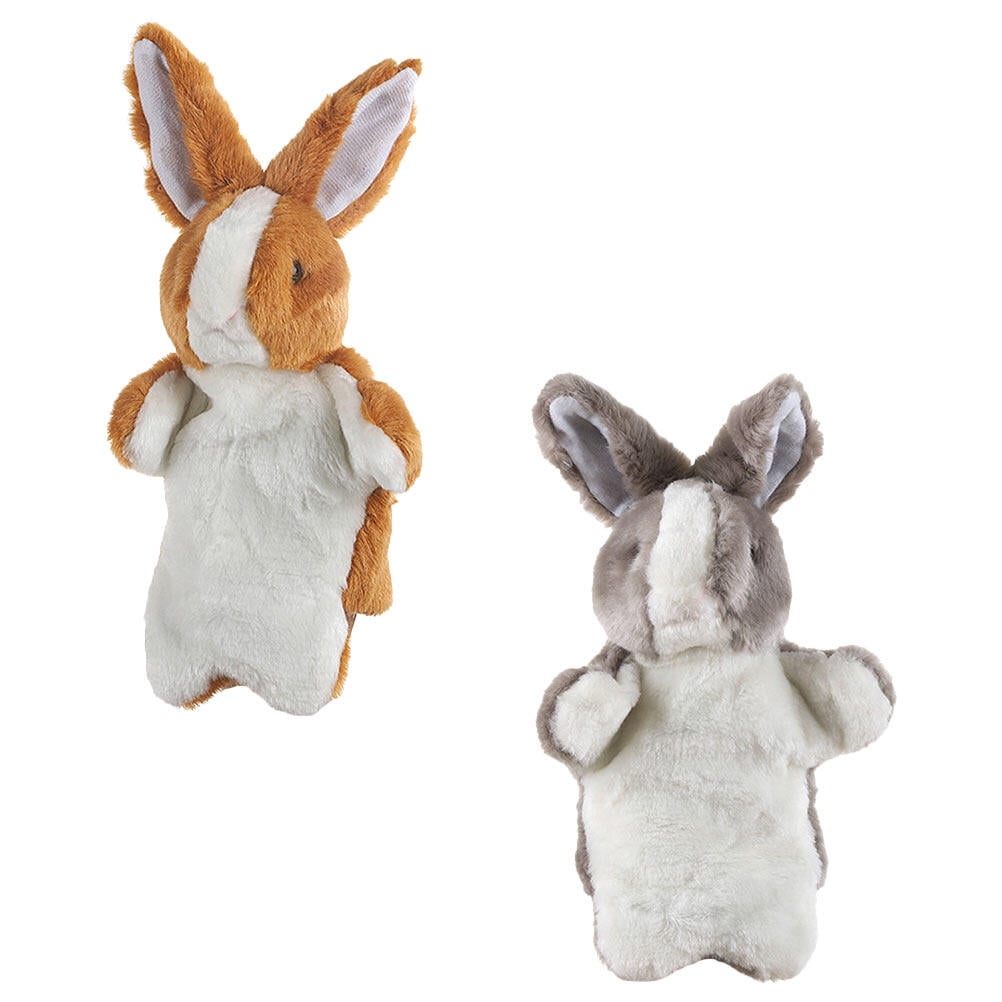 2 Pcs Plush Rabbit Hand Puppet Dolls Dinosaur Toys Stuffed Animals Kids ...