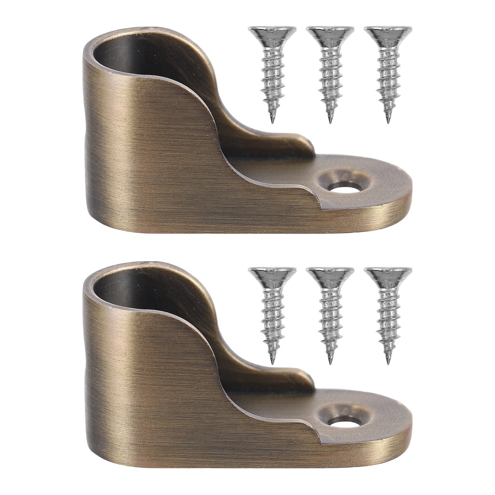 2 Pcs Pole Socket Accessory Zinc Alloy Closet Rod Bracket Brown ...