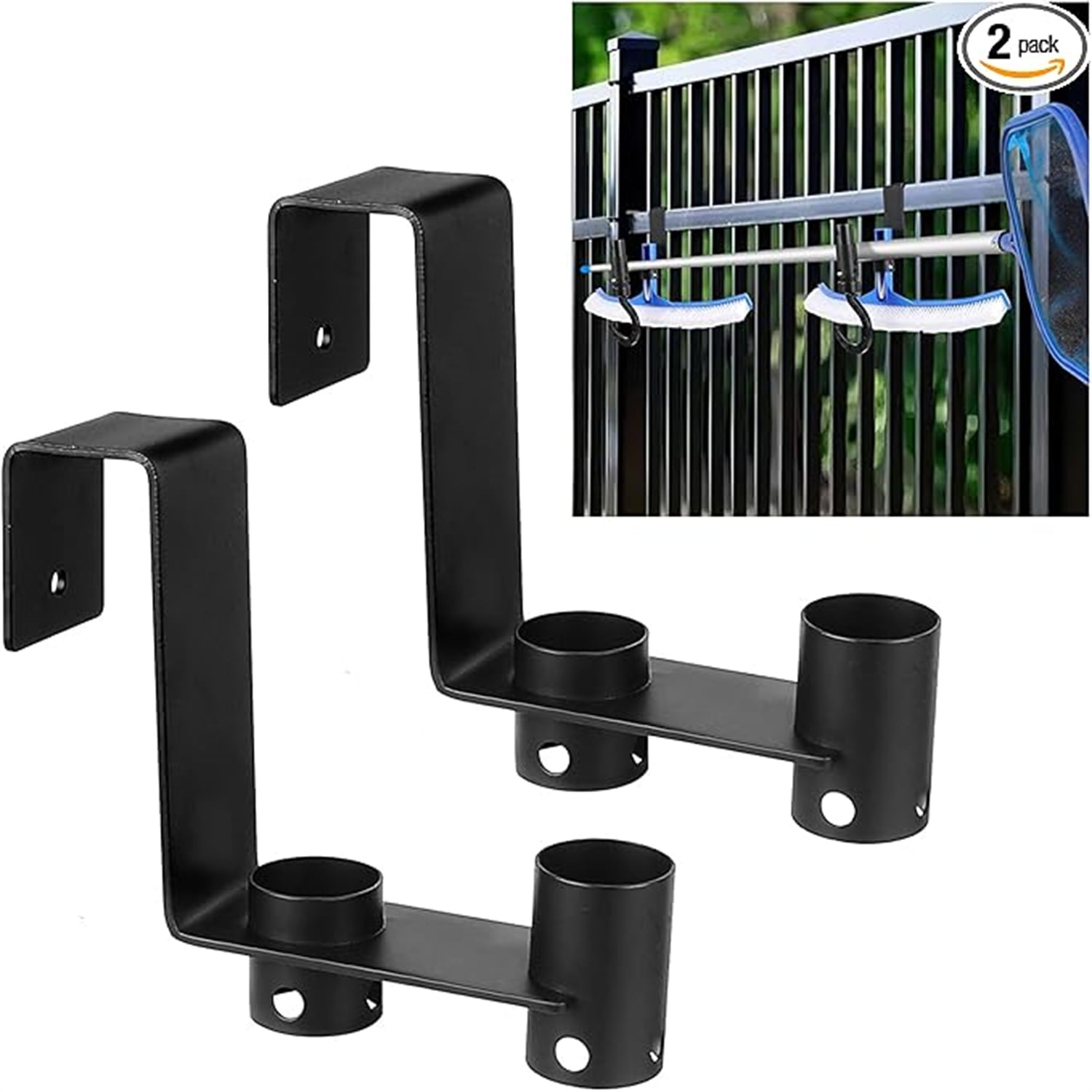 2 Pcs Pool Fence Hooks, Pool Tool Organizer, for Hanging Pool Cleaning ...