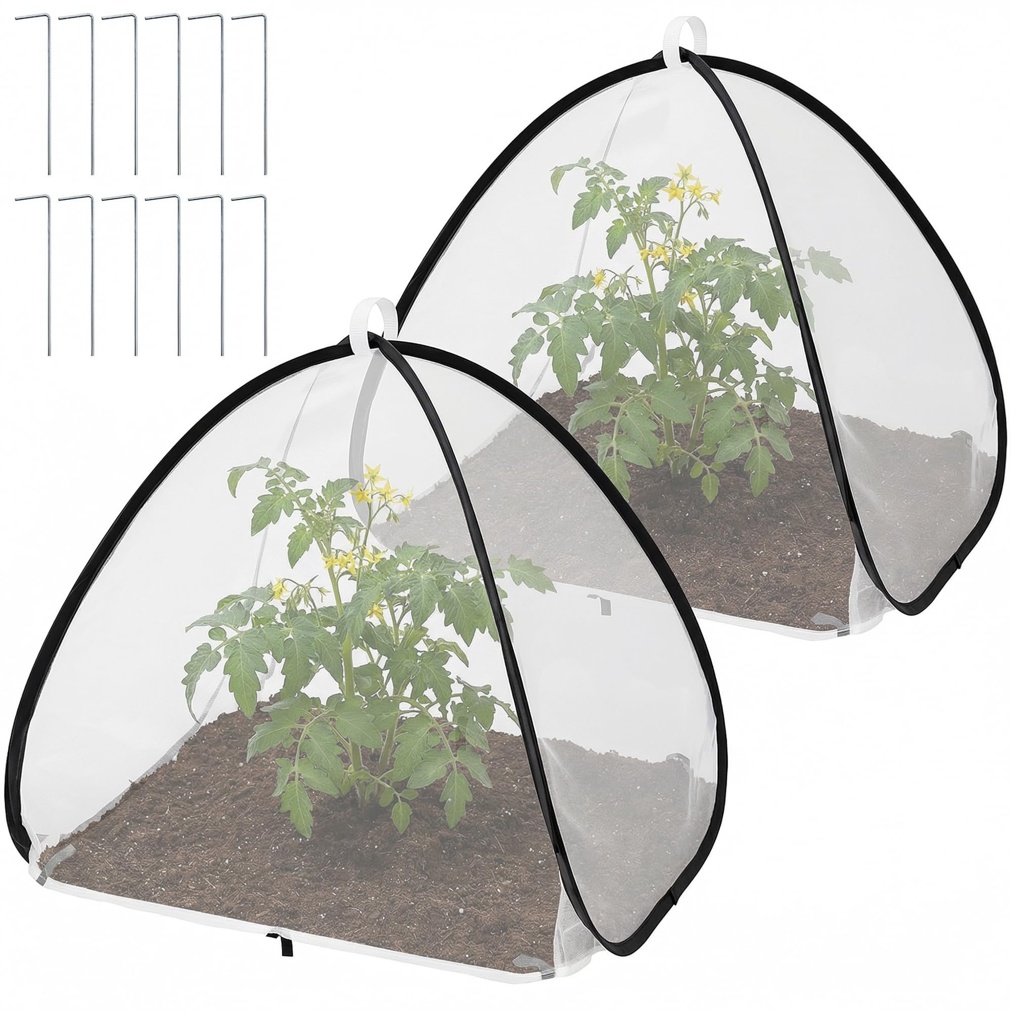 2 Pcs Pop Up Insect Barrier Plant Cover Tent, 22 x 22 x 22 Inch ...