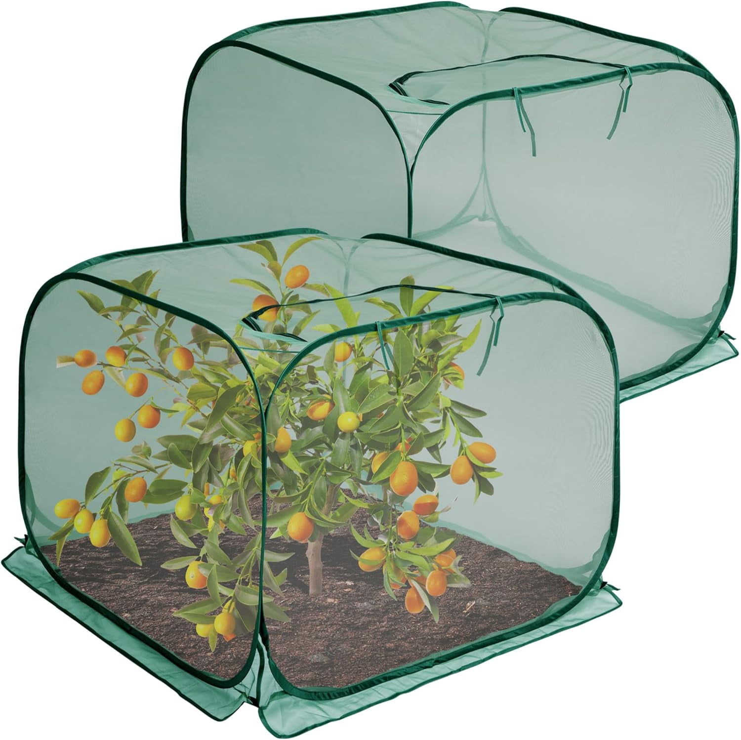 2 Pcs Pop Up Mesh Plant Cover, 35" x 35" x 27.5" Foldable Plant ...