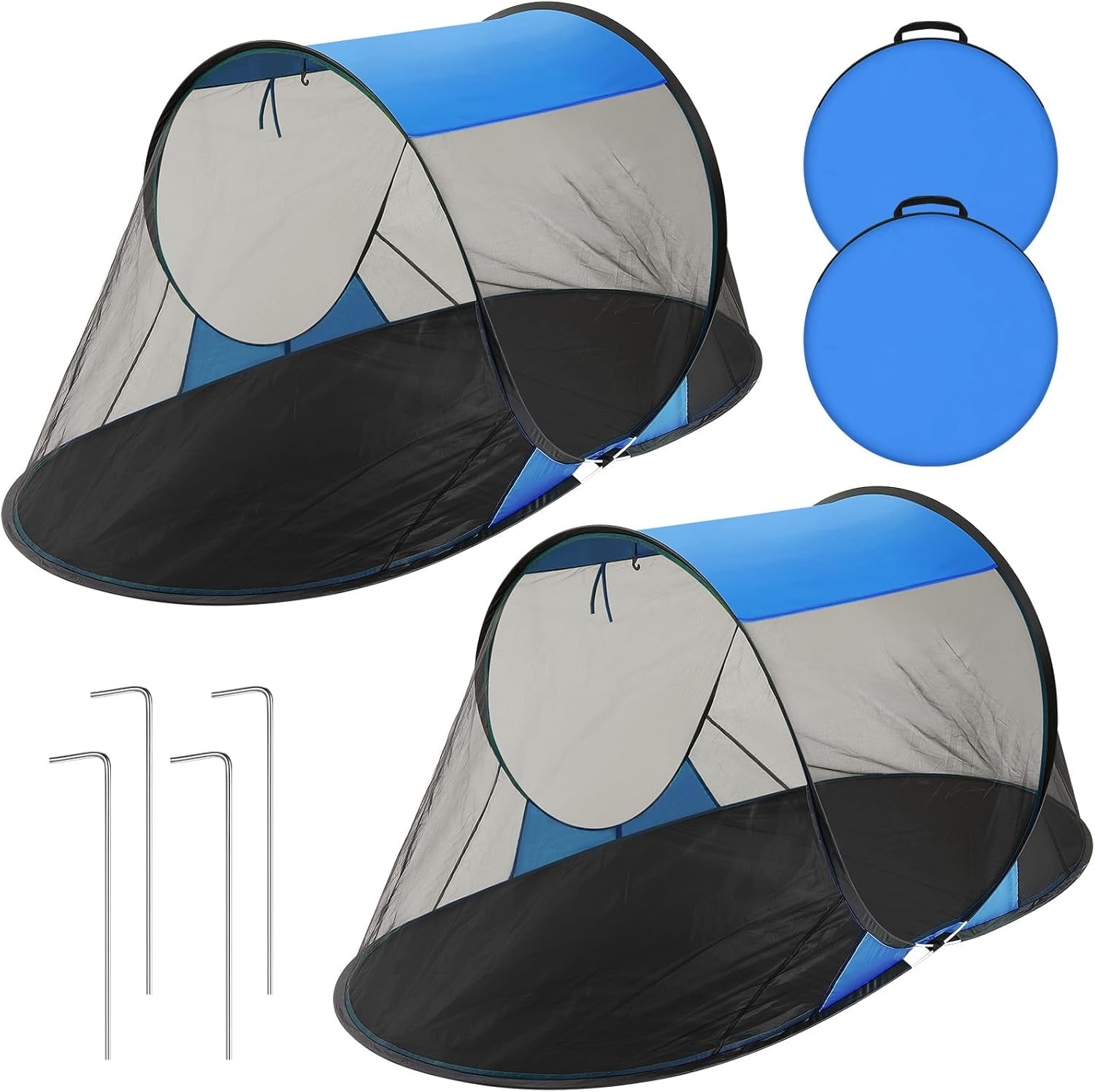 2 Pcs Pop up Mosquito Net Tent for Camping One Person Pop up Bug Tents ...
