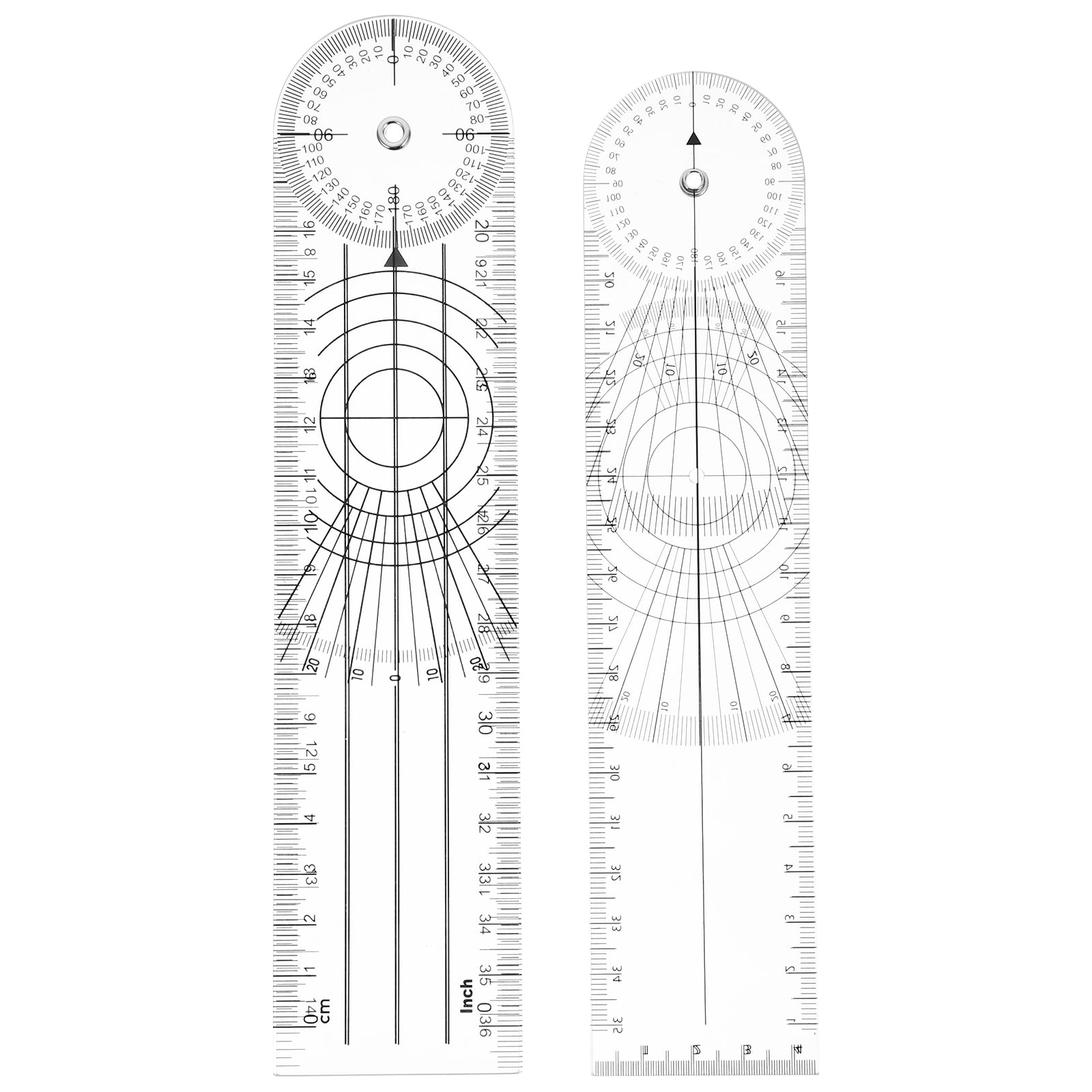 2 Pcs Portable Goniometer Protractor 360 Degree Transparent - Walmart.com