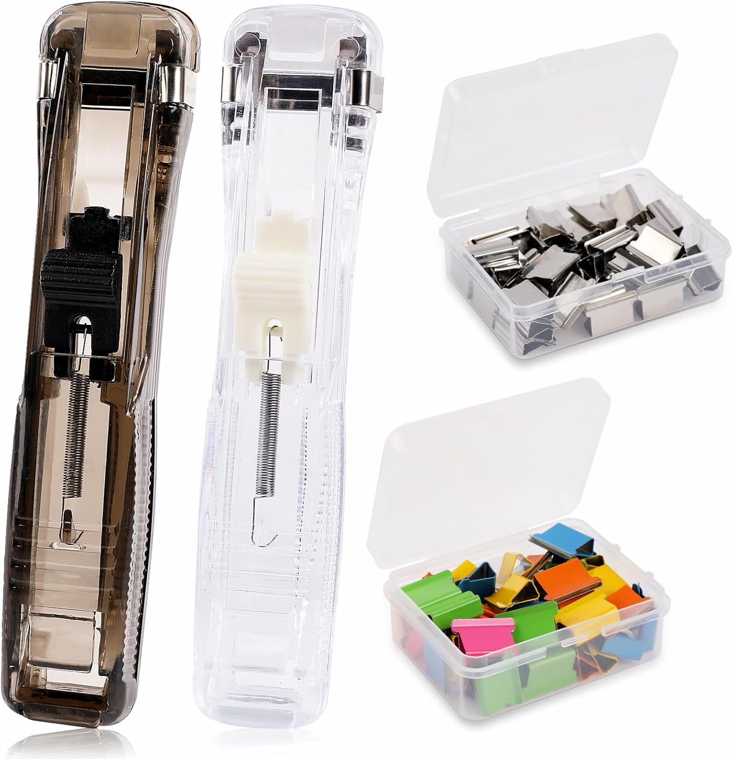 2 Pcs Portable Handheld Paper Clam Clip Dispenser Paper Clam Clip ...