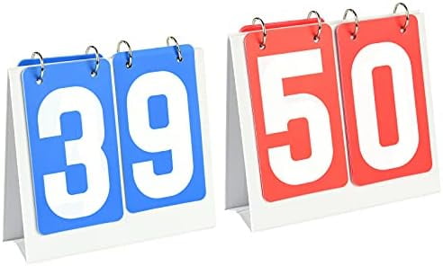 2 Pcs Portable Table Top Flip Scoreboard Score Keeper Score Flipper for ...
