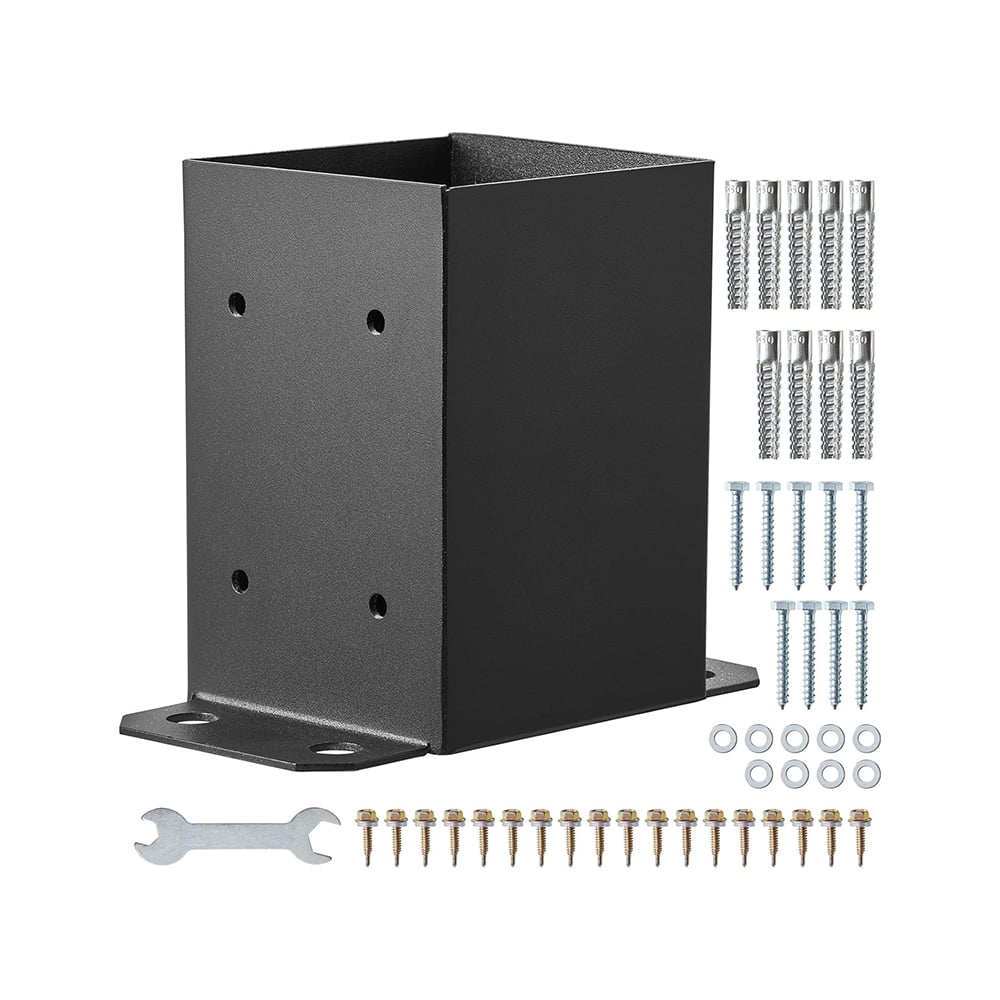 2 Pcs Post Base Brackets, Heavy Duty Post Base, Premium Powder-Coated ...