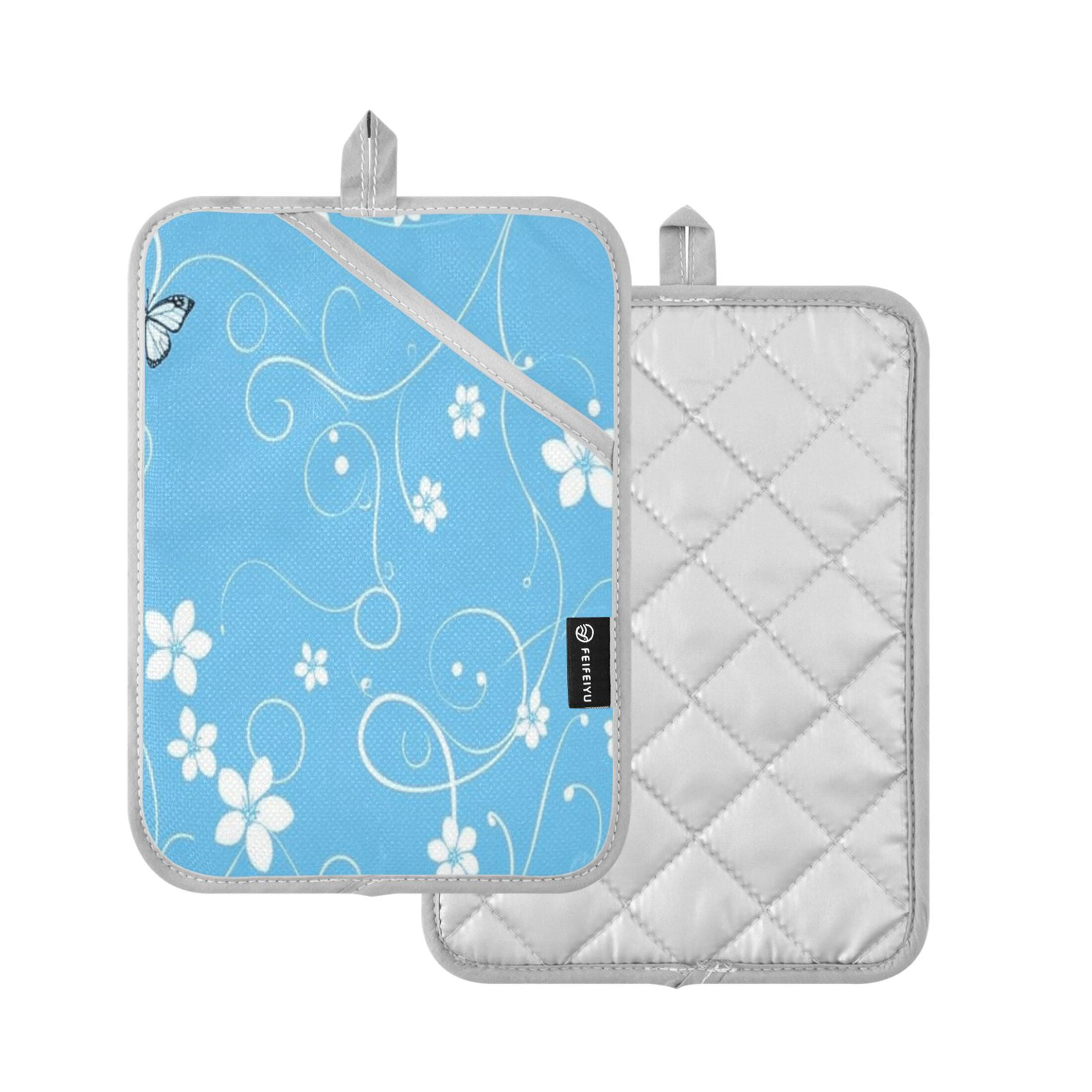 2 Pcs Pot Holders Sets Oven Mitts Square Potholders Oven Hot Pads Heat ...