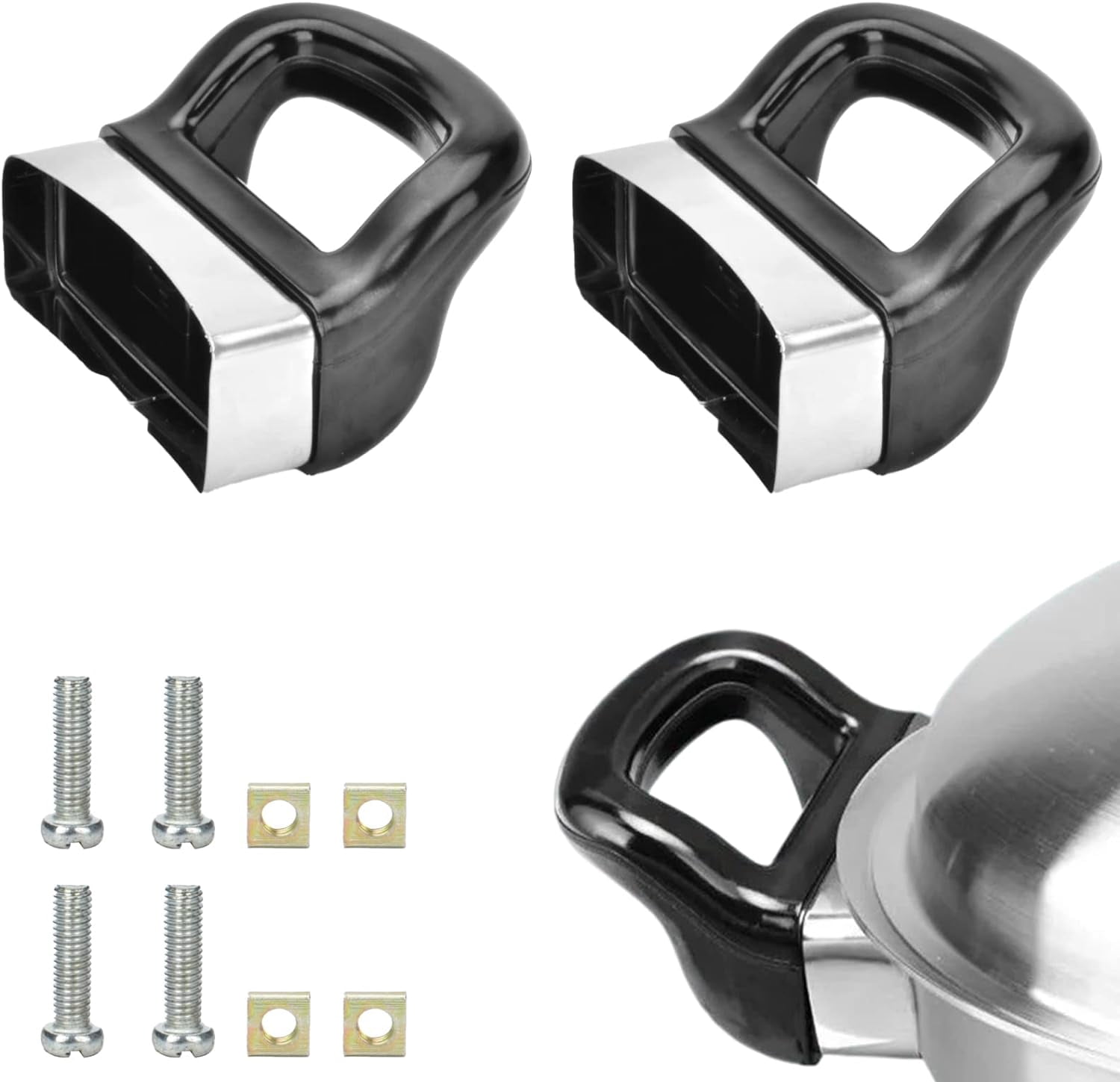 2 Pcs Pot Short Side Handles Replacement Pot Metal Handle Universal Pan ...