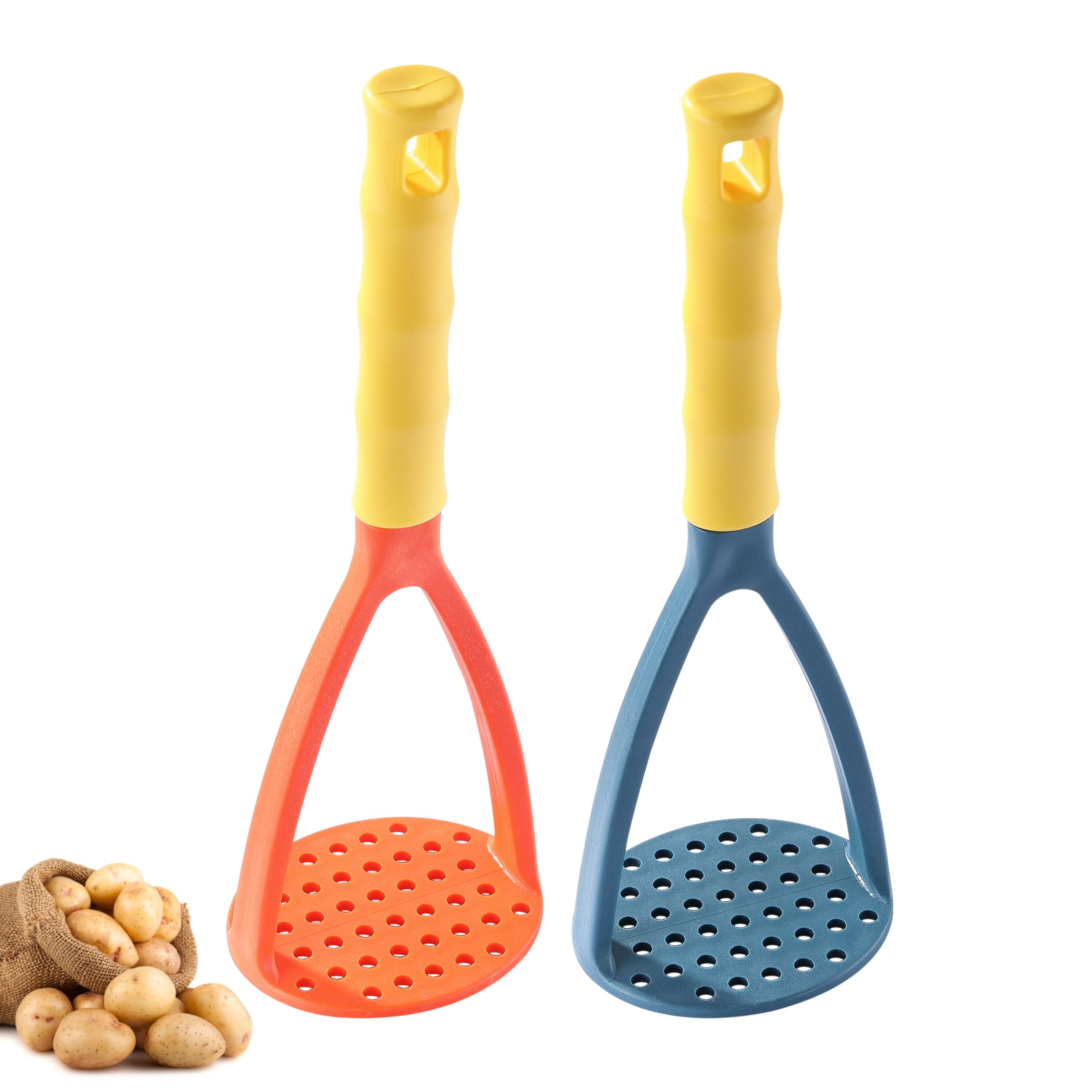 2 Pcs Potato Masher Manual Non-Scratch Nonstick Potato Pumpkin Ricer ...