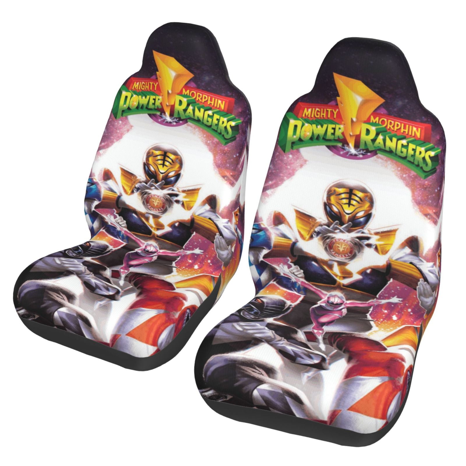 2 Pcs Power Team Ran-,Ger2 Car Seat Covers Cartoon Car Interior Seat ...