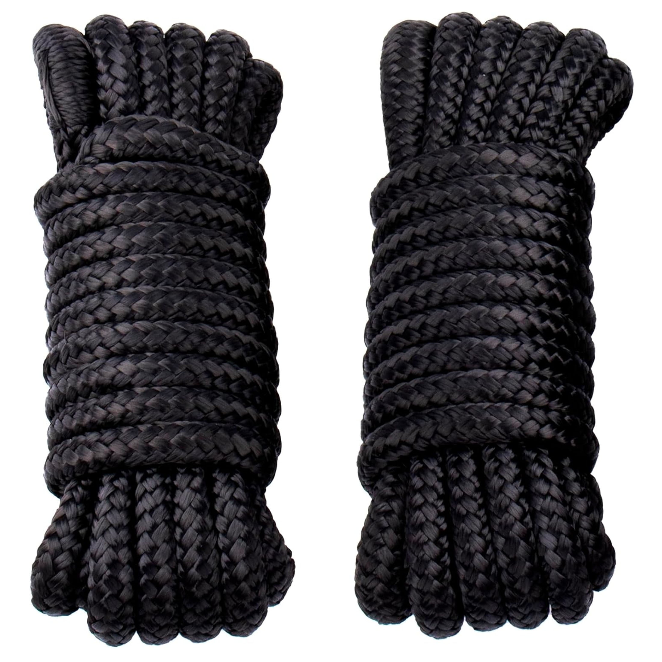 2 Pcs Premium Boat Fender Lines 3/8" x 15' with Eyelet, Double Braid ...