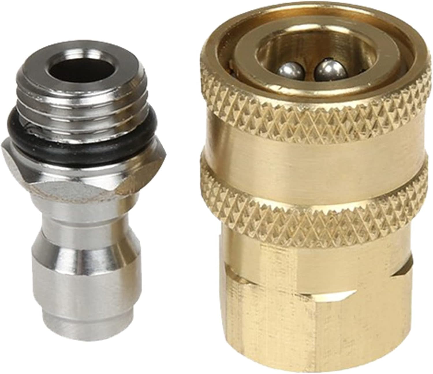 2 Pcs Pressure Washer Adapter 3/8 1/4 Inch Quick Connect Fittings Stainless Steel Pressure ...