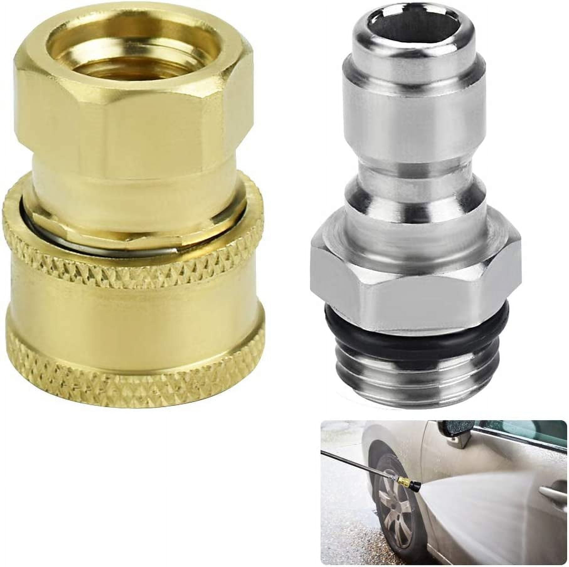 2 Pcs Pressure Washer Couplers, 1/4 Quick Connector Pressure Washer ...