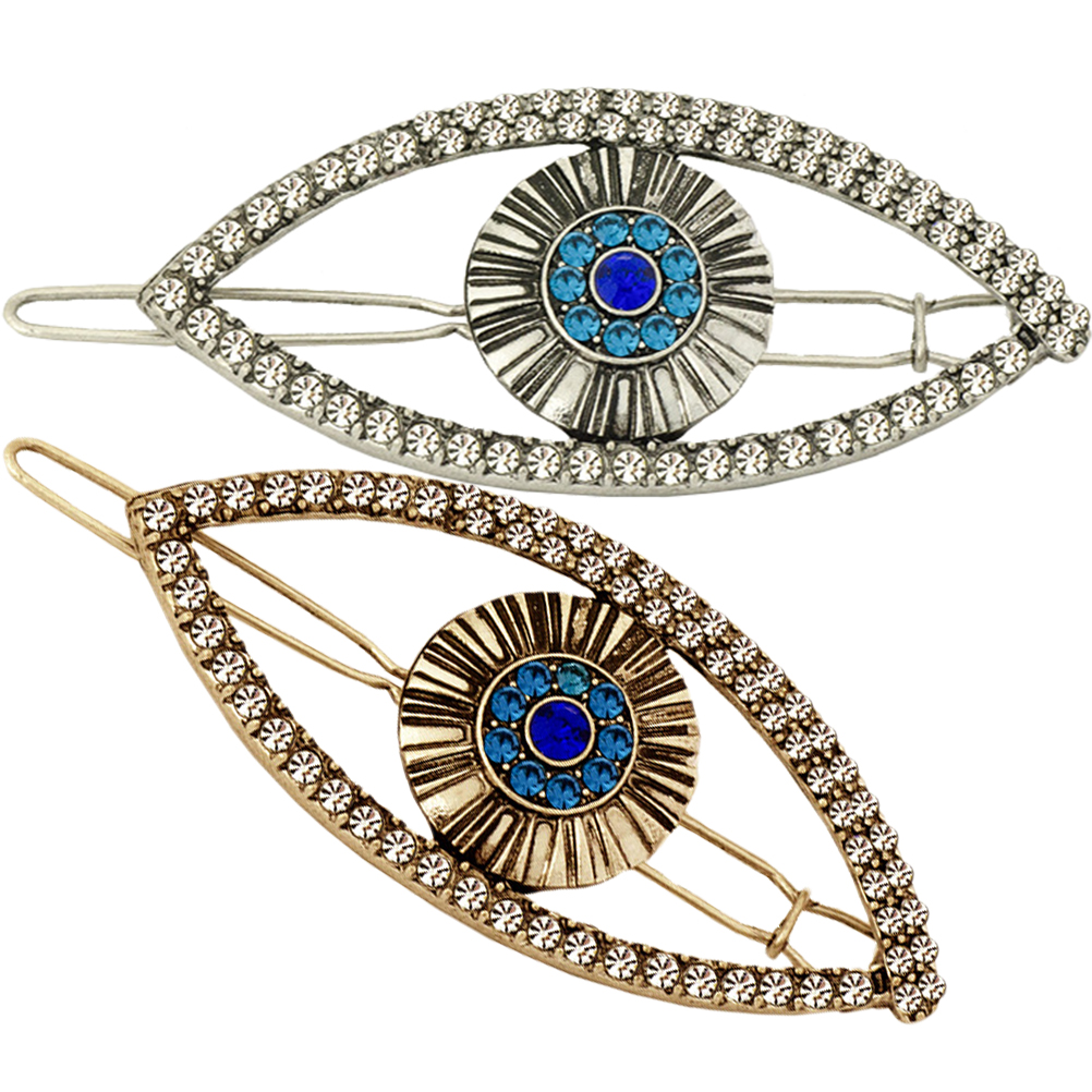2 Pcs Pretty Hair Clips Evil Eye Hairpin Multi for Charms Women's Bride ...