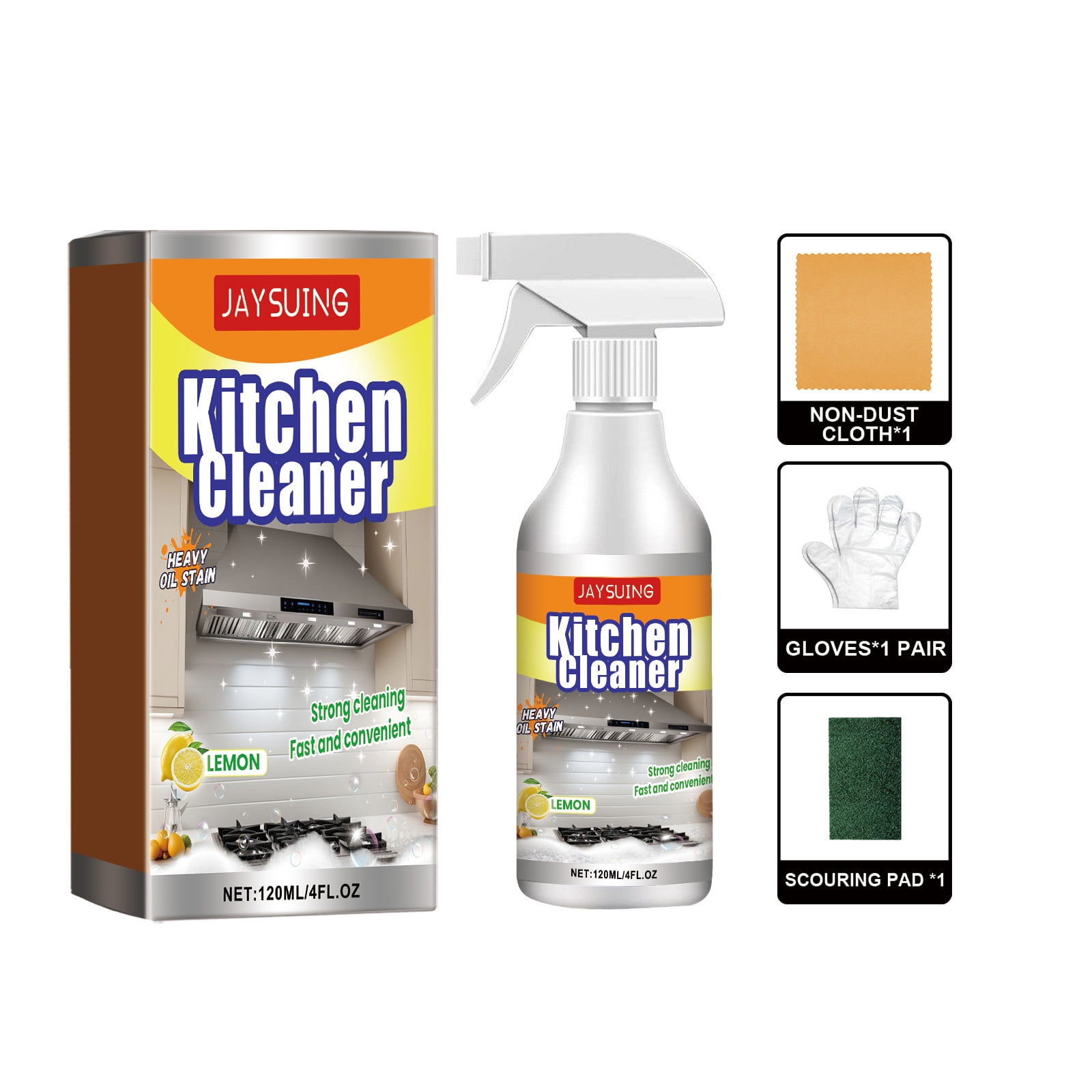 2 Pcs "Professional Kitchen Grease Cleaner 120ml - Heavy Duty Degreaser ...