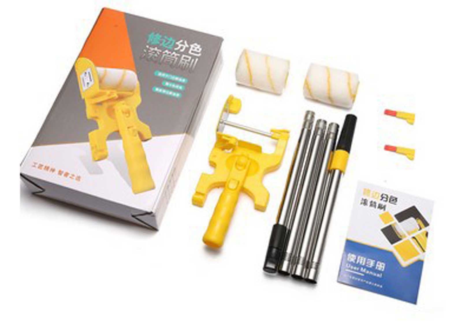 2 Pcs Professional Paint Edging Tool with Extension Pole - 2 Roller ...