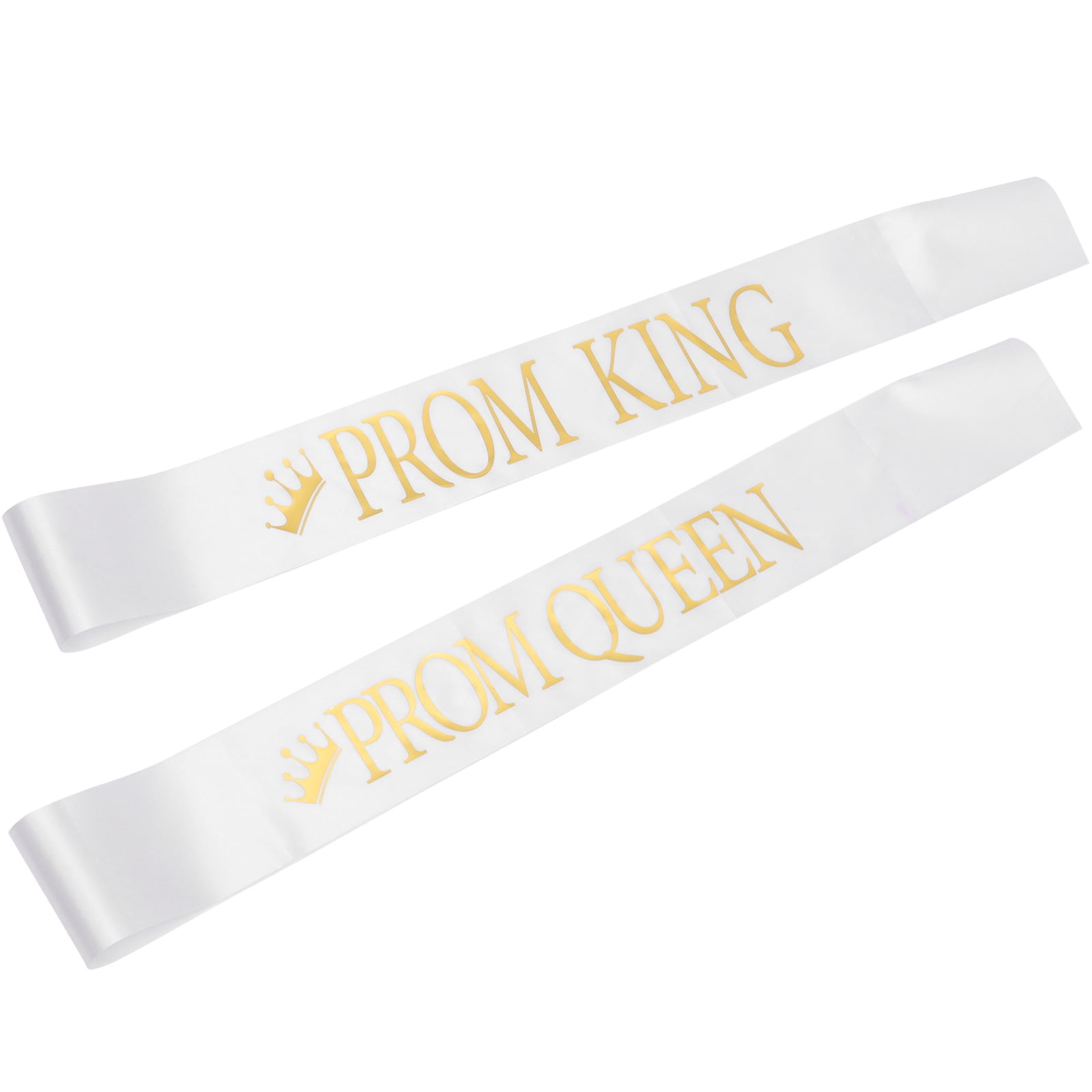 2 Pcs Prom Queen Sash Gold King Graduation Ritual Shoulder Straps ...