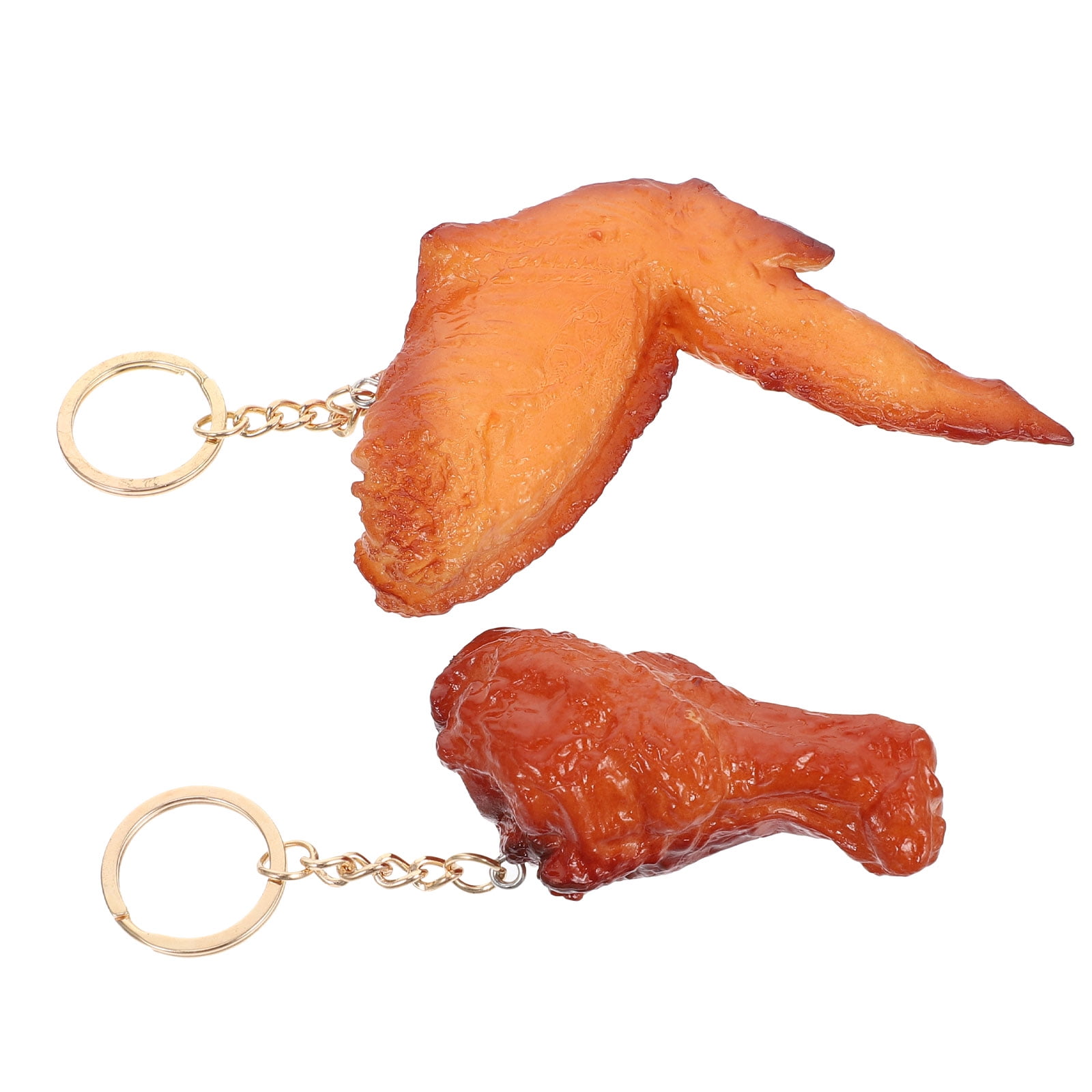 2 Pcs Prop Chicken Wing Keychain Unique Decorations for Keys Creative ...