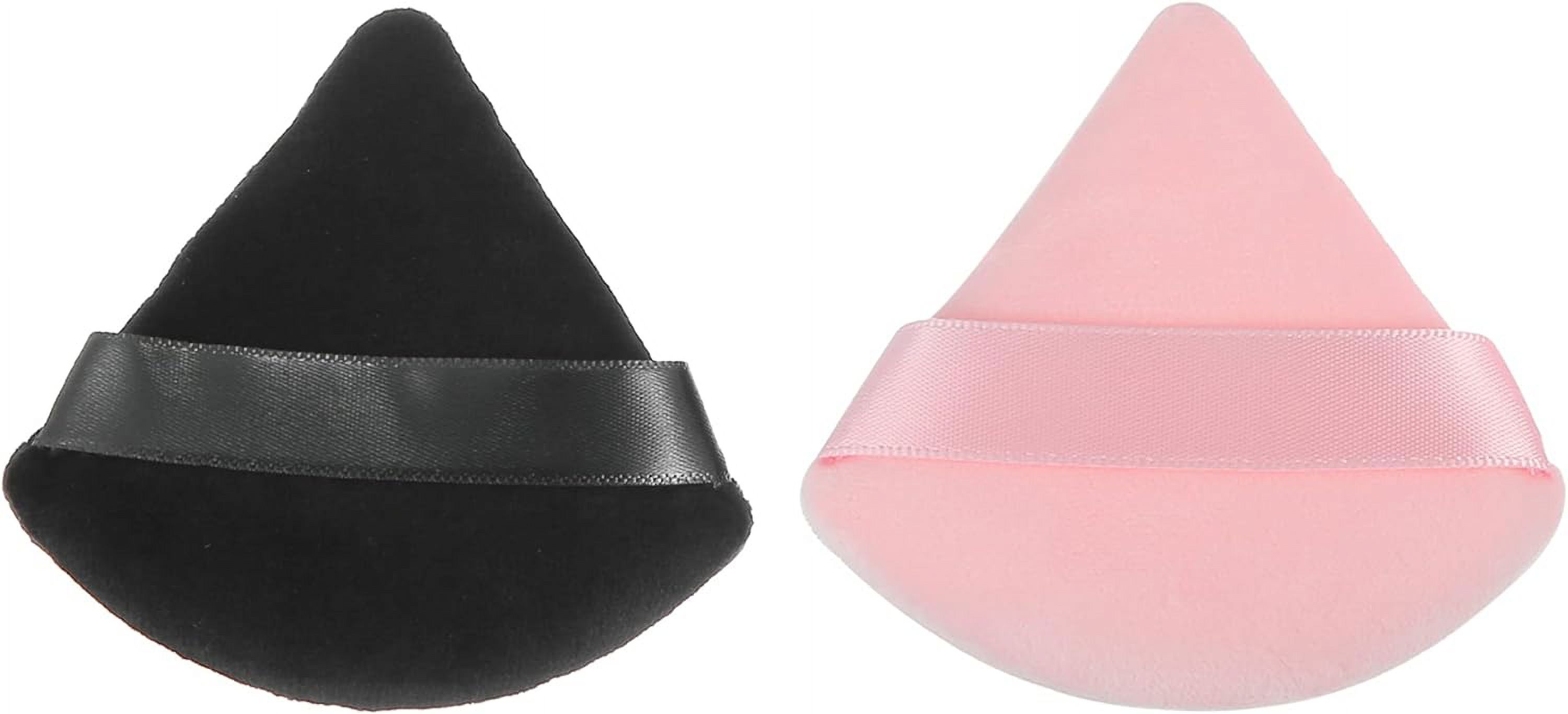 2 Pcs Puff Face Soft Triangle Puff Blender Short Plush Black Pink ...
