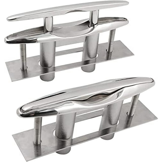 2 Pcs Pull Up Flush Mount Cleat Boat Dock Deck Stainless Steel 316 ...