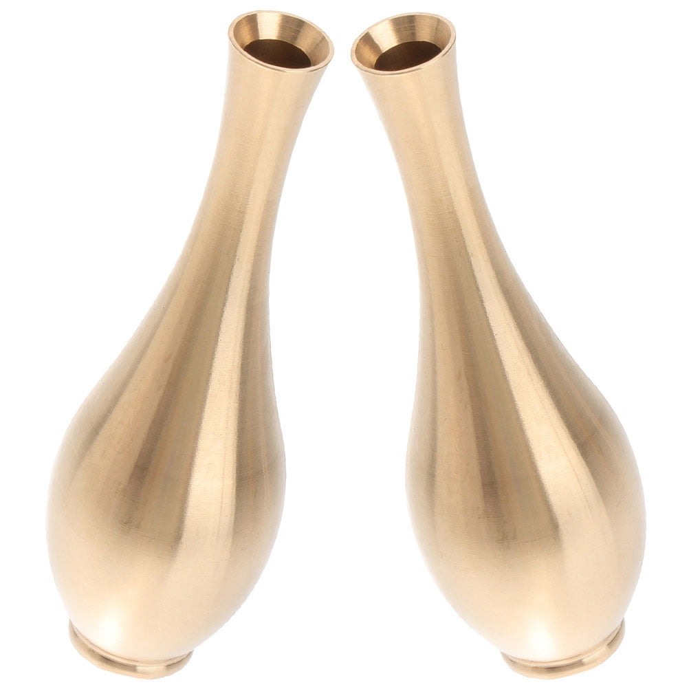 2 Pcs Pure Copper Vase Vintage Decor Tiny Mini Antique Vases Metal ...