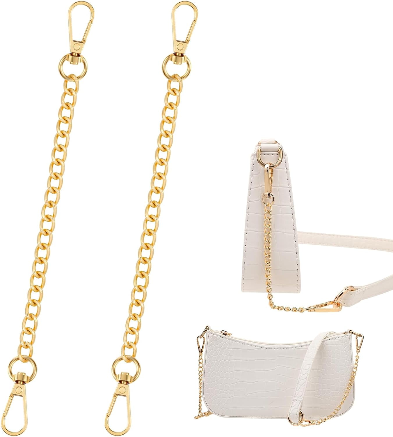 2 Pcs Purse Chain Strap Purse Extender, Gold Chain for Purse Handbags ...