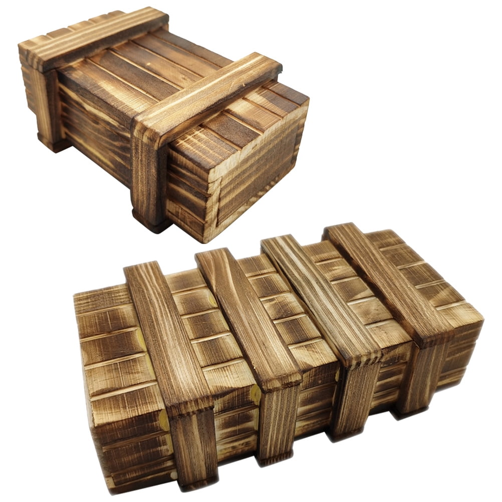 2 Pcs Puzzle Boxes Gifts Kids Puzzles Christmas Goodies Wood Money ...