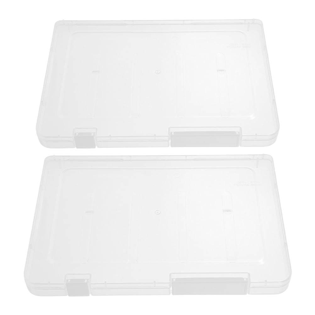 2 Pcs Storage Bins Transparent Boxes Plastic Storage Container Puzzle ...