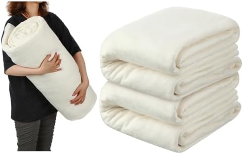 2 Pcs Quilt Batting Size 120 x 120 Inch Cotton Poly Filling Fabric Warm ...