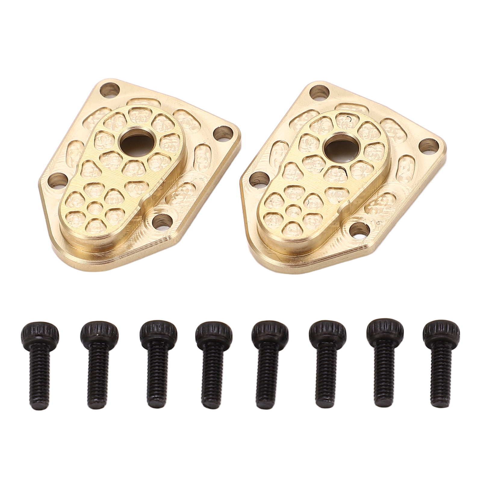 2 Pcs RC Gear Cover Brass Gold RC Steering Knuckle Cap Front Rear Axle Universal Gear Cover for ...