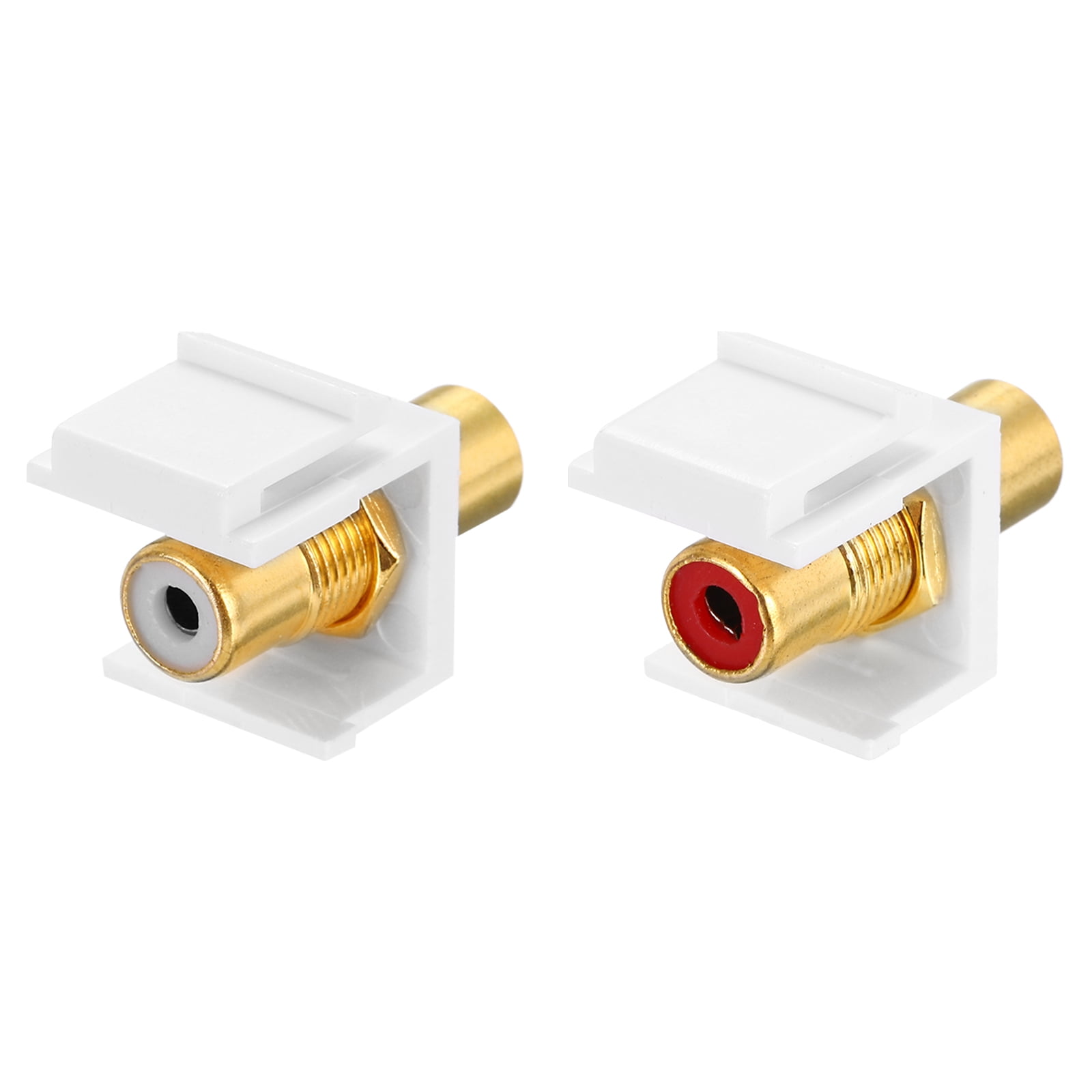 2 Pcs RCA Coaxial Cable Connector for Wall Plate and Patch Panel,Gold ...