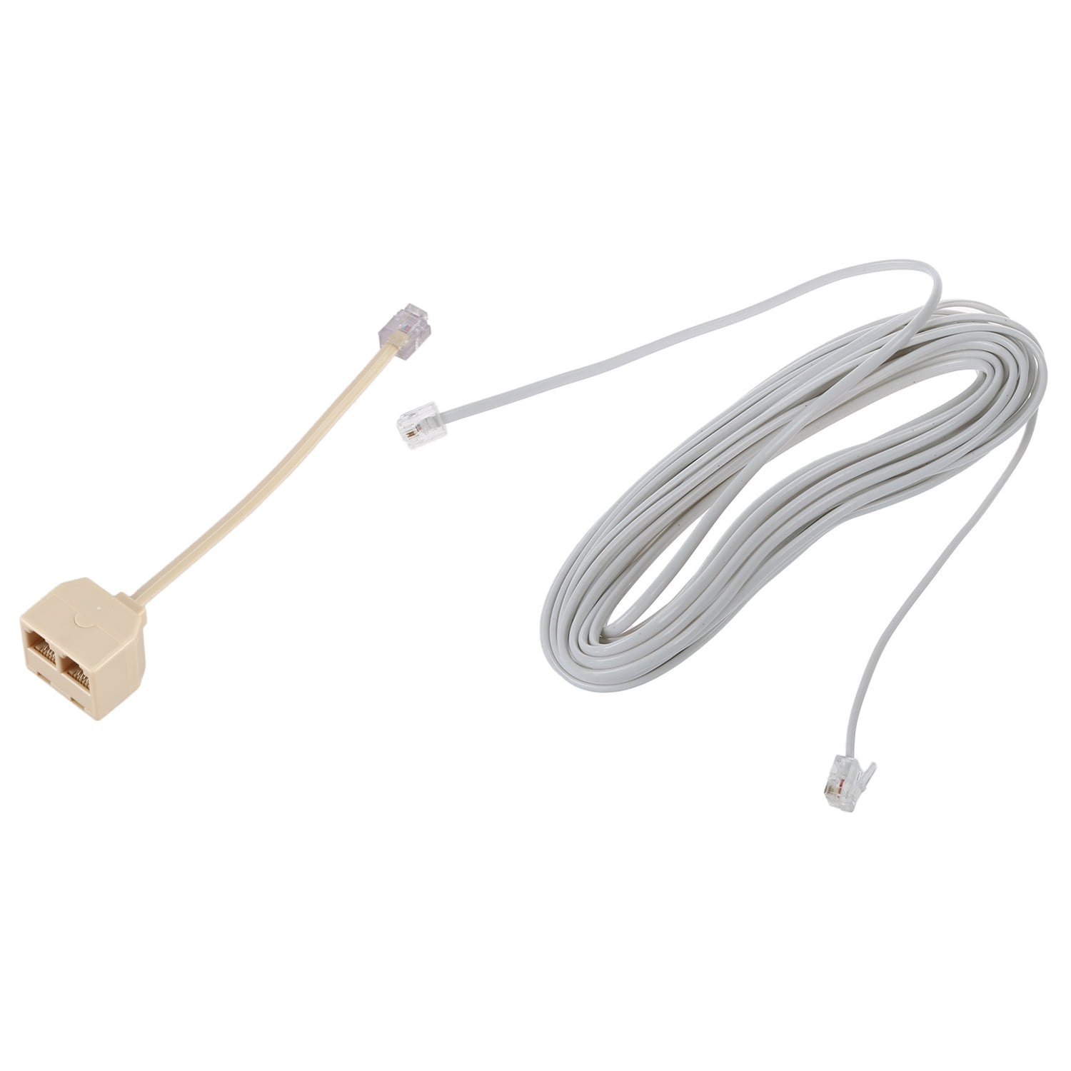 2 Pcs RJ11 Parts: 1 Pcs 6P2C Modular Telephone Phone Cables Wire & 1 ...